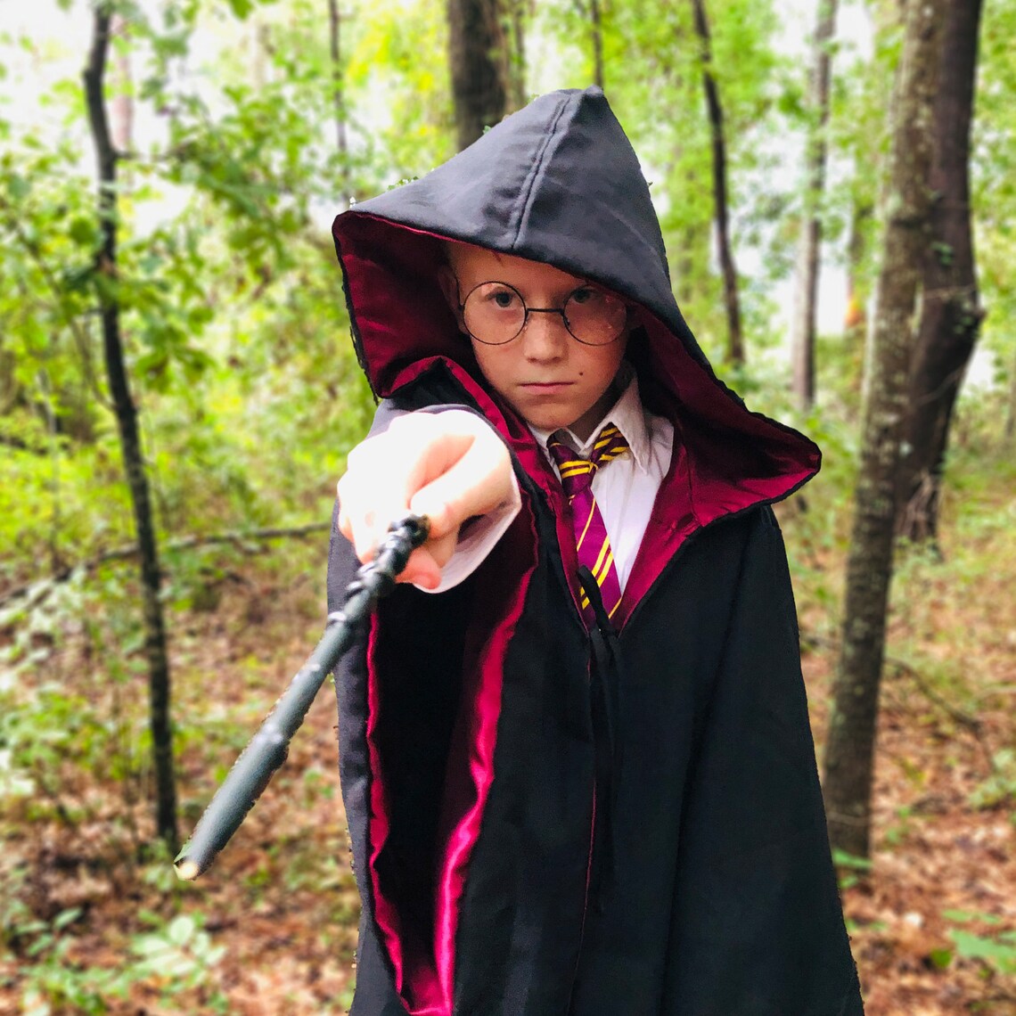 Black Wizard Robe With Sleeves Hood and Satin Liner - Etsy