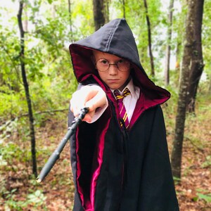 Black Wizard Robe With Sleeves, Hood, and Satin Liner | Medieval ...