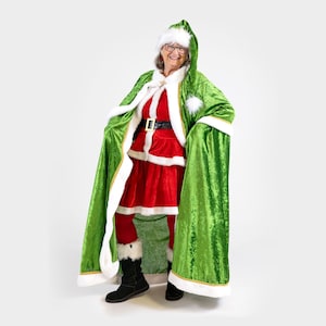 Victorian Christmas Velour Cloak | Sherpa Trim Holiday Costume - Etsy