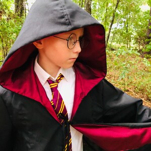 Black Wizard Robe With Sleeves, Hood, and Satin Liner | Medieval ...