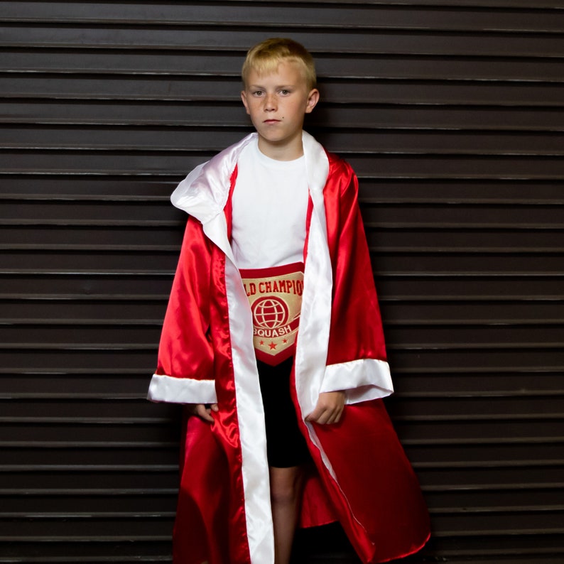 Kids Satin Boxing Robe With Trim Custom Color Youth Figher - Etsy