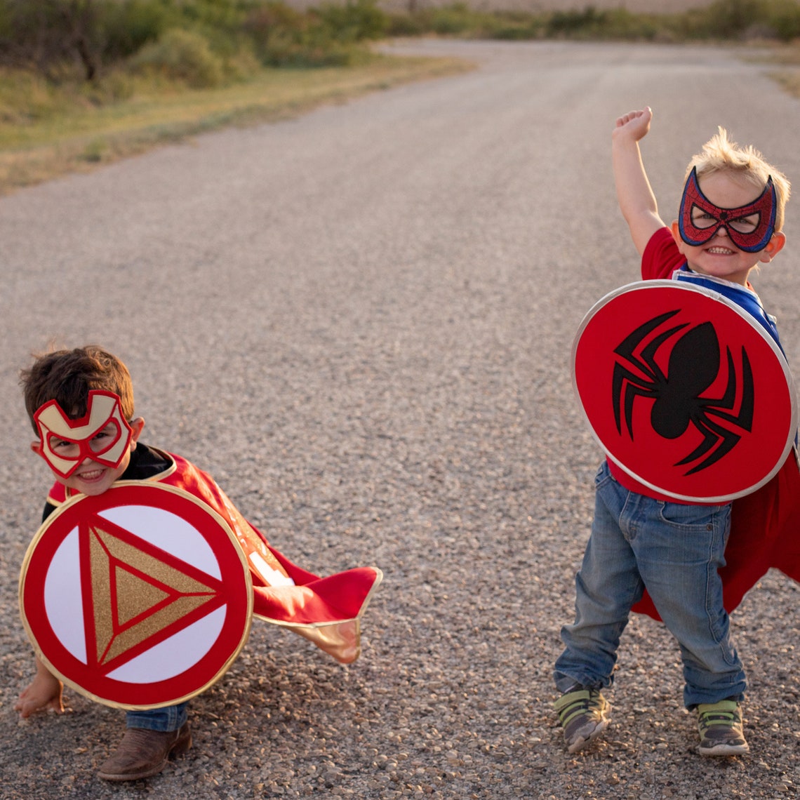 Superhero Shield - Red, White, and Gold Iron Themed Super Hero Shield ...