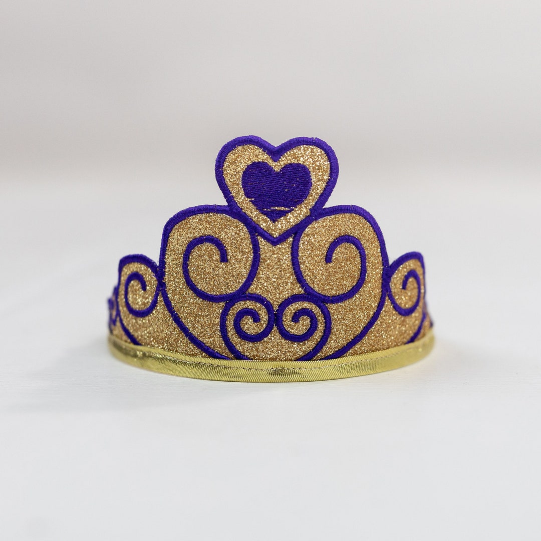 Gold Glitter Heart Tiara | Princess Queen Dress up Crown for Girls - Etsy