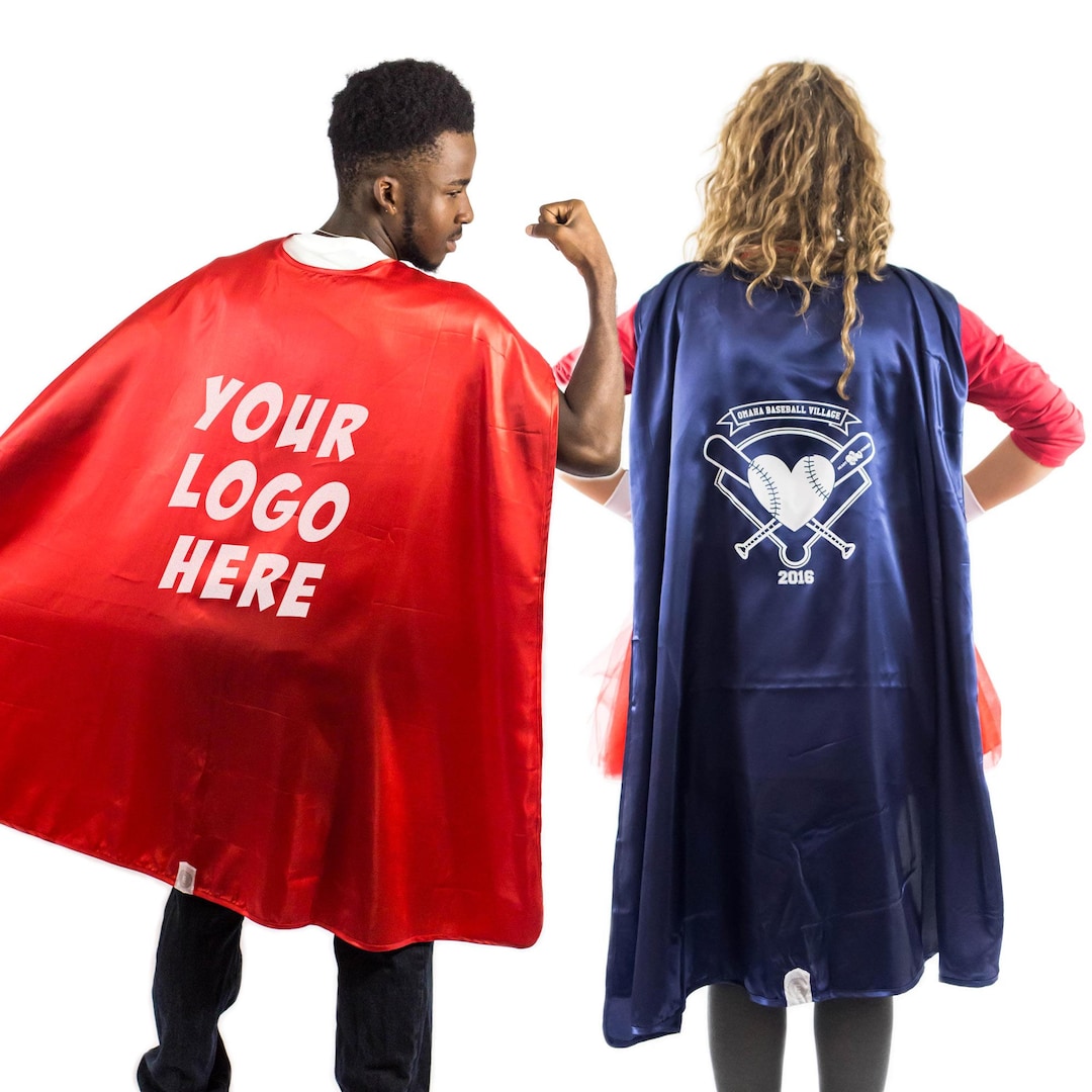 Adult Bulk Superhero Cape With Custom 1 Color Logo - Choose Color and ...