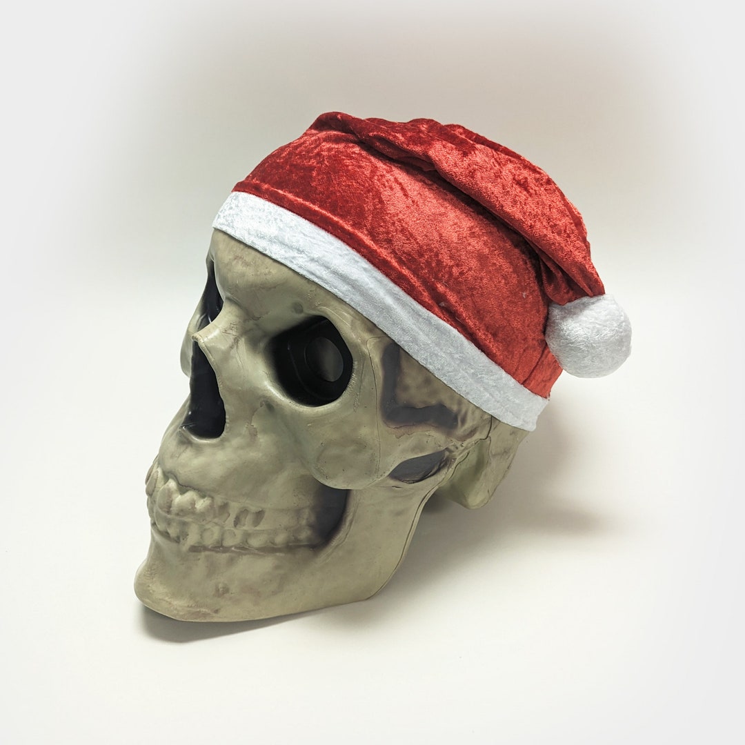 Large Skeleton Santa Hat | 44 Inch Home Depot Skull Santa Hat for 12 ...
