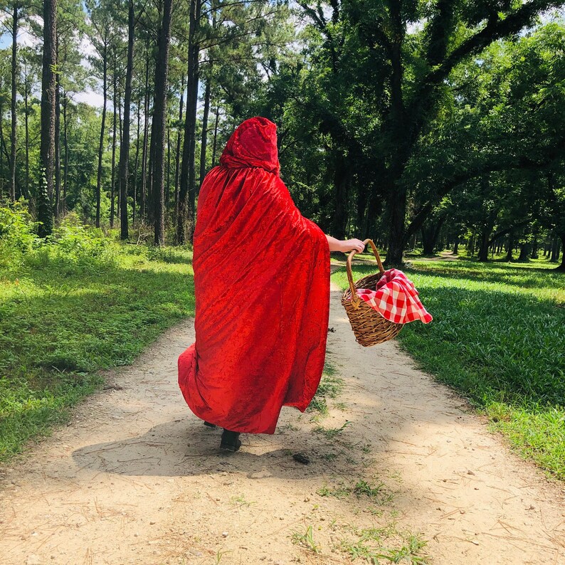 Little Red Riding Hood Cloak Red Hooded Cloak With Ribbon - Etsy