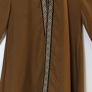 Adult Celtic Robe With Jacquard Trim & Hood | Medieval Sorcerer Cloak ...