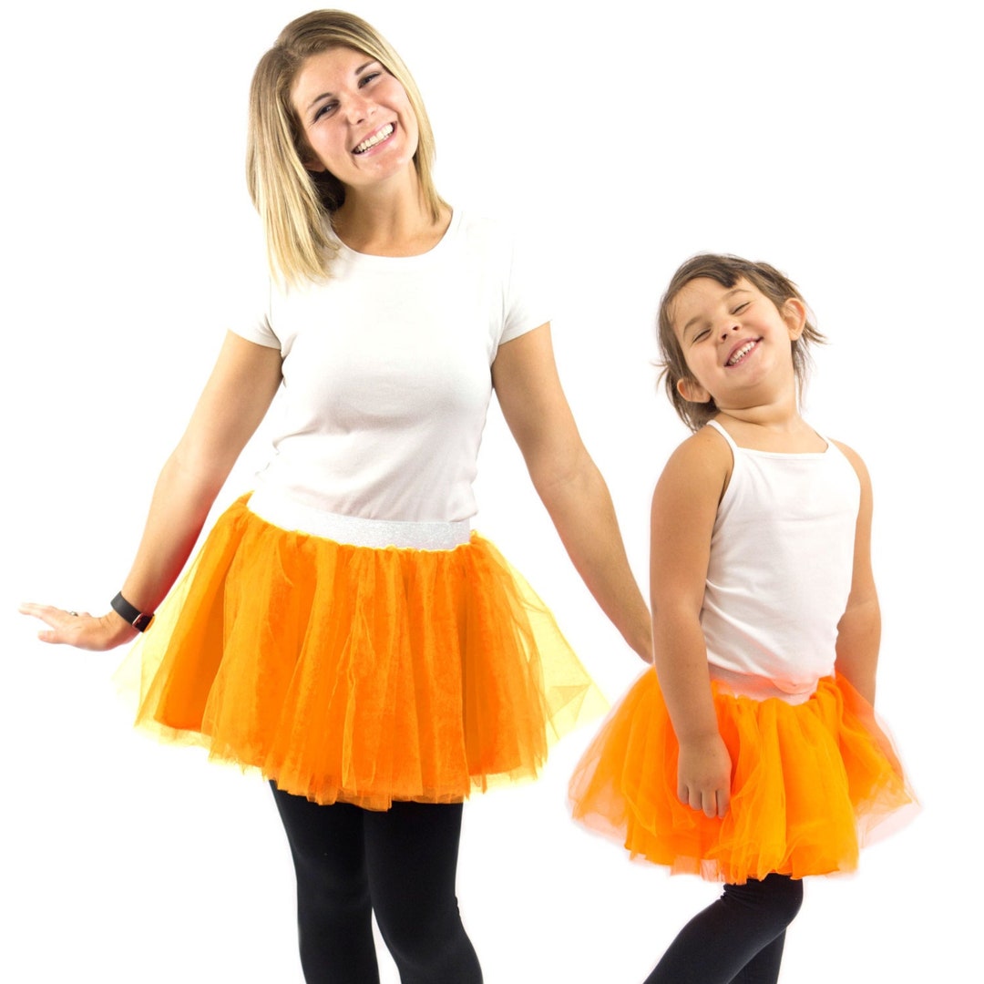 Orange Tulle Tutu, Metallic Silver Waistband, Princess Ballerina Skirt ...
