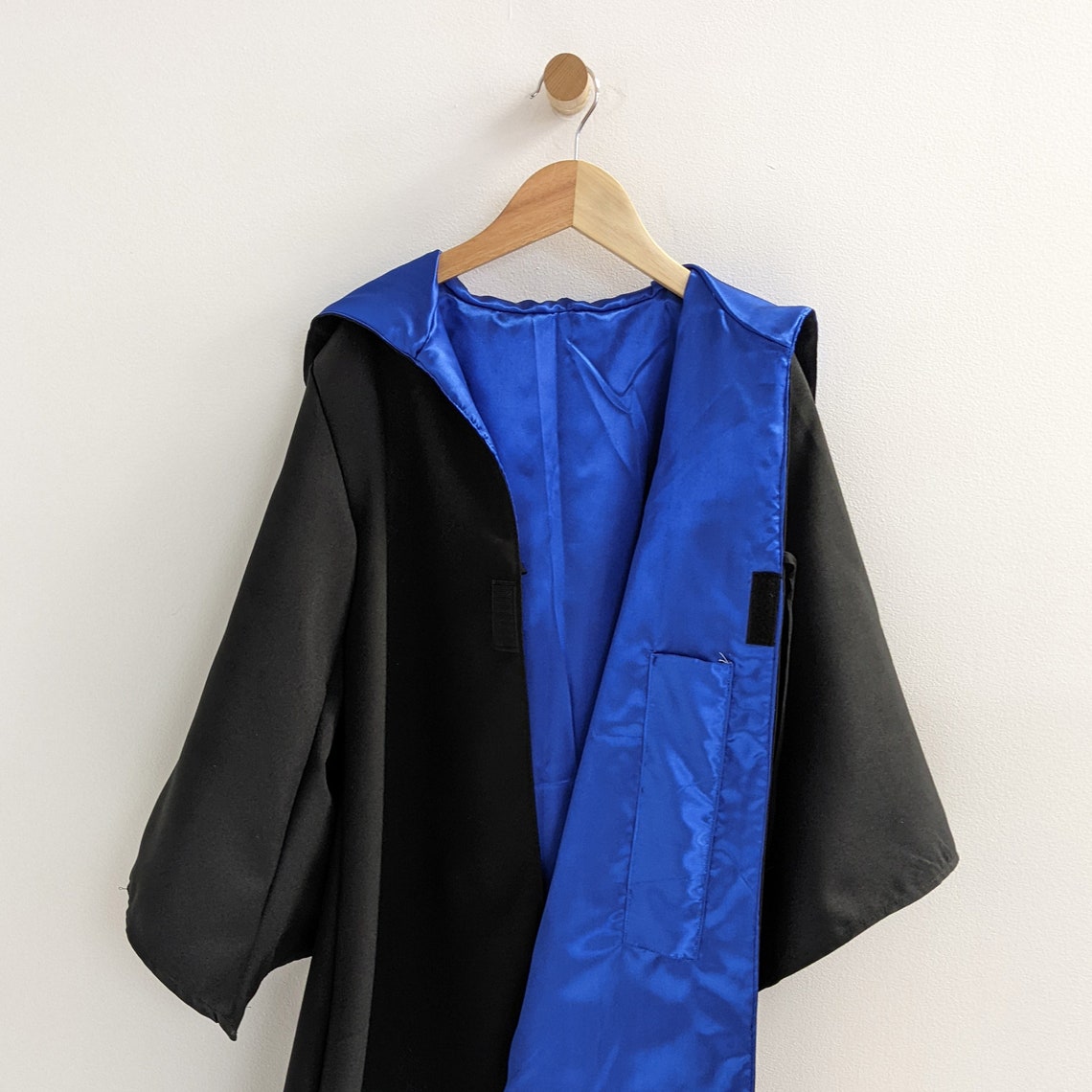 Black Wizard Robe With Sleeves Hood and Satin Liner - Etsy