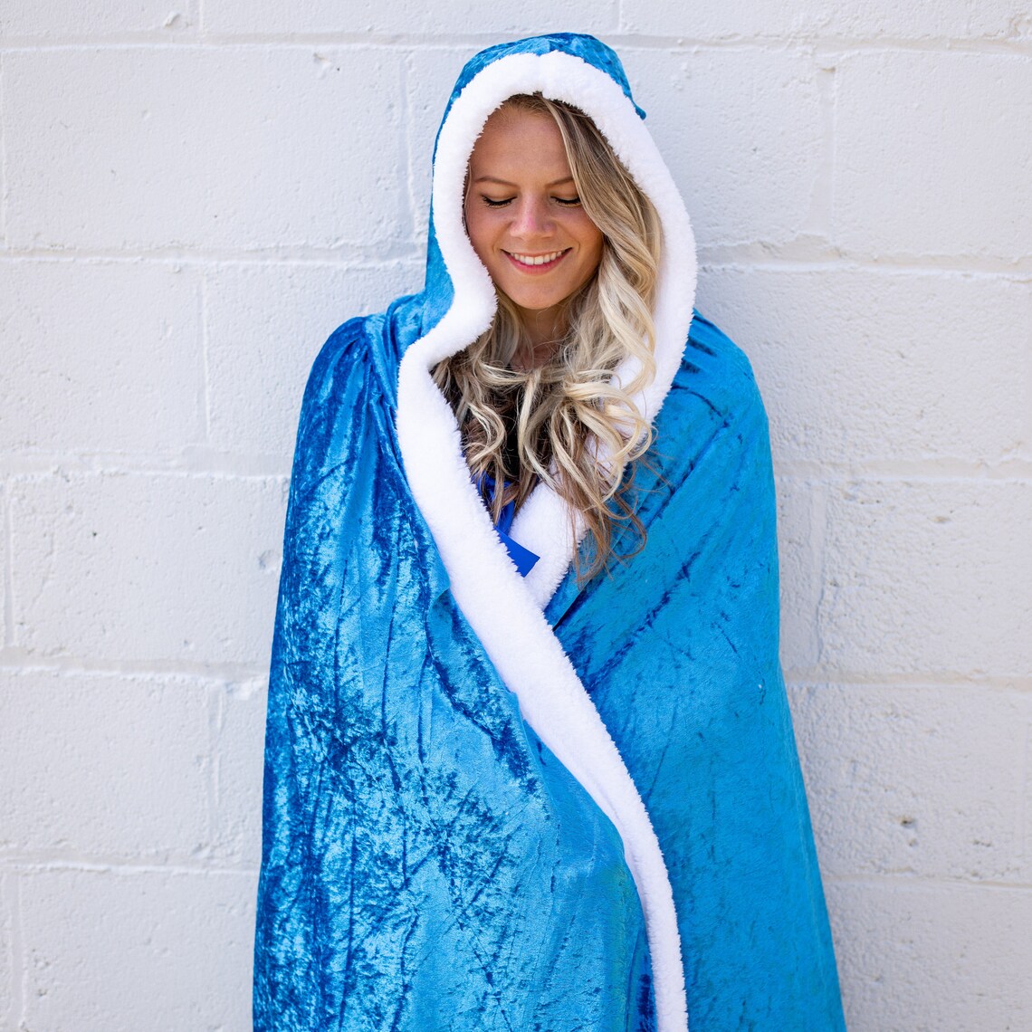 Princess Bridal Hooded Cloak With White Sherpa Trim Medieval - Etsy