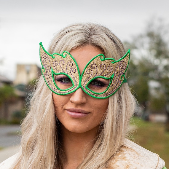 Mardi Gras Masquerade Mask Gold or Silver Glitter Costume | Etsy