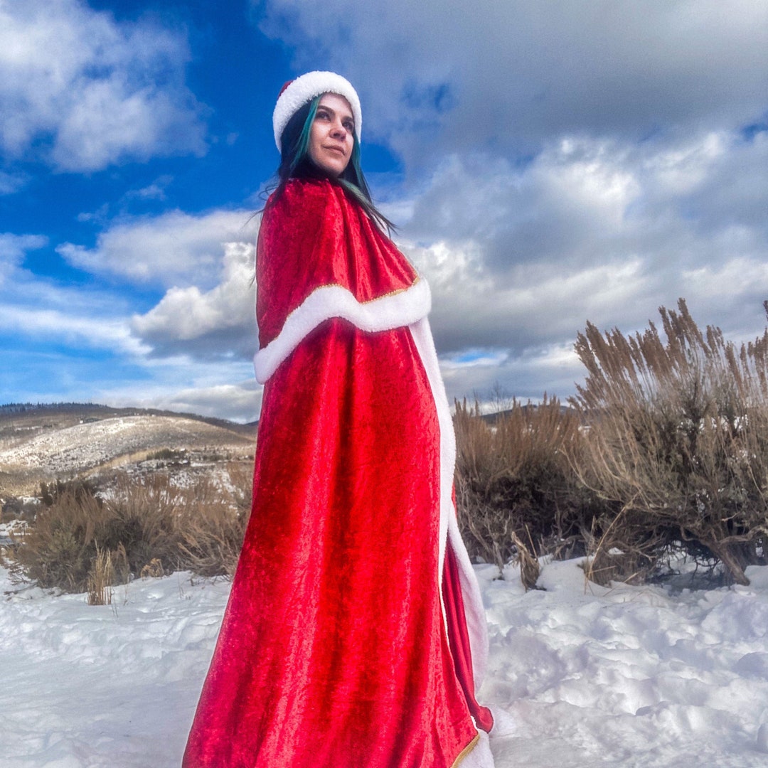 Victorian Christmas Cloak Mrs. Santa Claus Cape Winter Medieval ...