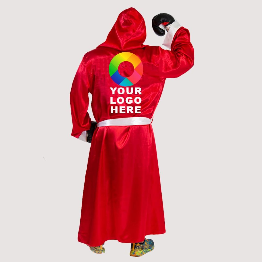 Boxing Robe With Full Color Custom DTF Logo | Personalized Wrestling ...