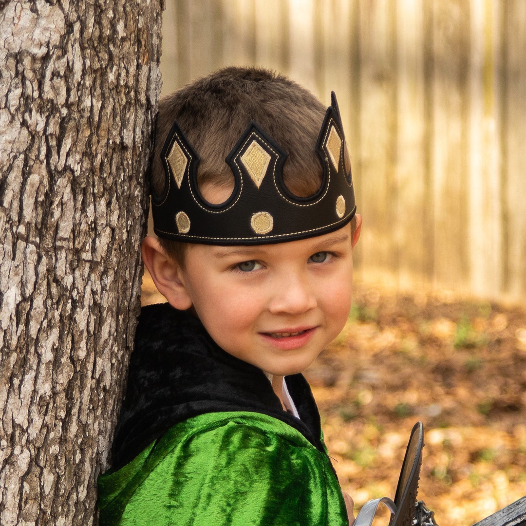 Medieval King Crown | Viking, Renaissance, Royal Vinyl Leather Cosplay ...