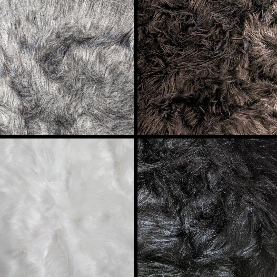 Shaggy Faux Animal Fur by the Yard | 58" Roll Long Pile Soft Fake Fur ...