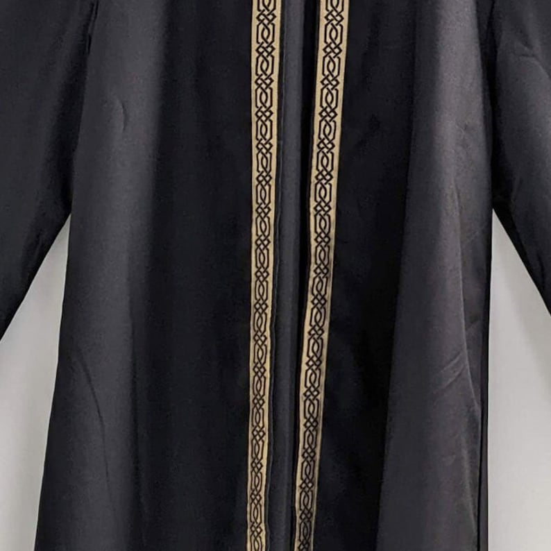 Celtic Hooded Robe With Jacquard Trim | Medieval Cosplay Costume - Etsy