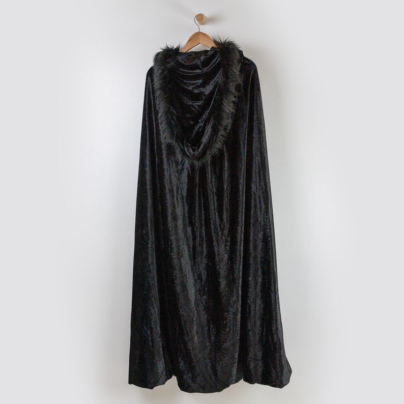 Black Velour Cloak With Faux Fur Trim, Medieval Renaissance Costume - Etsy