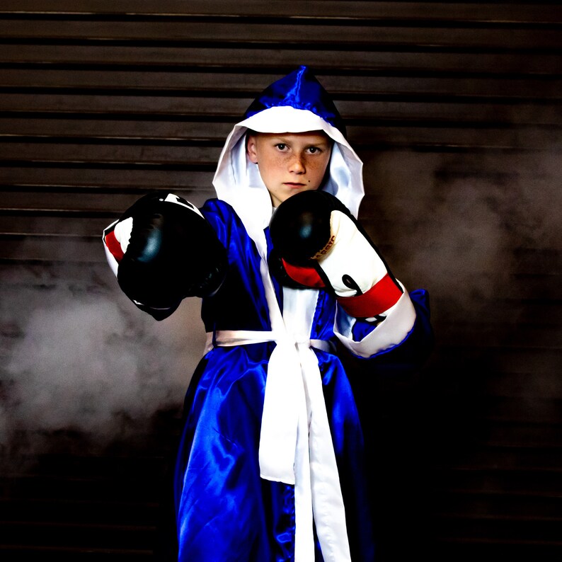 Kids Satin Boxing Robe With Trim Custom Color Youth Figher - Etsy