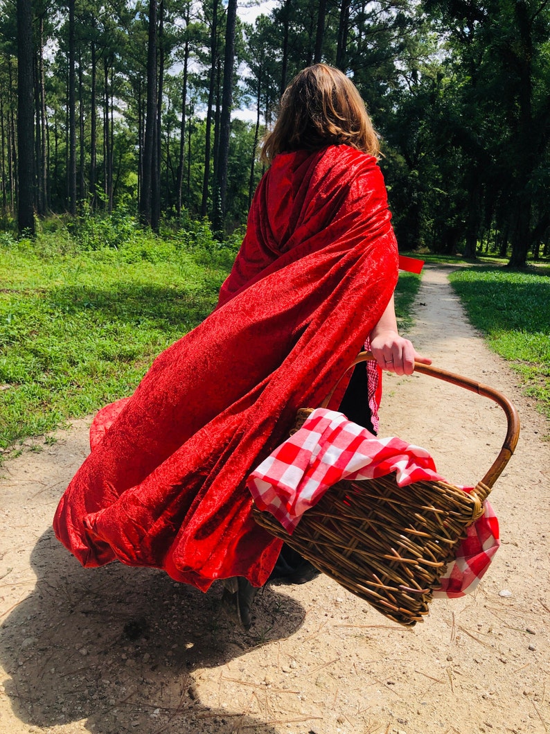 Little Red Riding Hood Cloak Red Hooded Cloak With Ribbon - Etsy