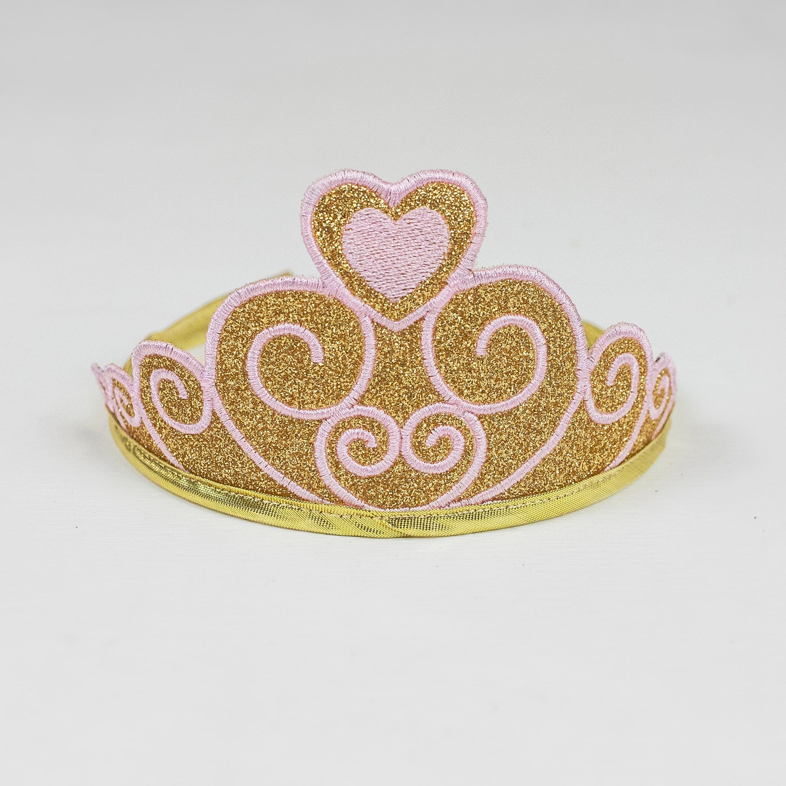 Gold Glitter Heart Tiara Princess Queen Dress up Crown for | Etsy