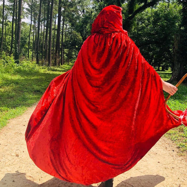 Little Red Riding Hood Cloak Red Hooded Cloak With Ribbon - Etsy