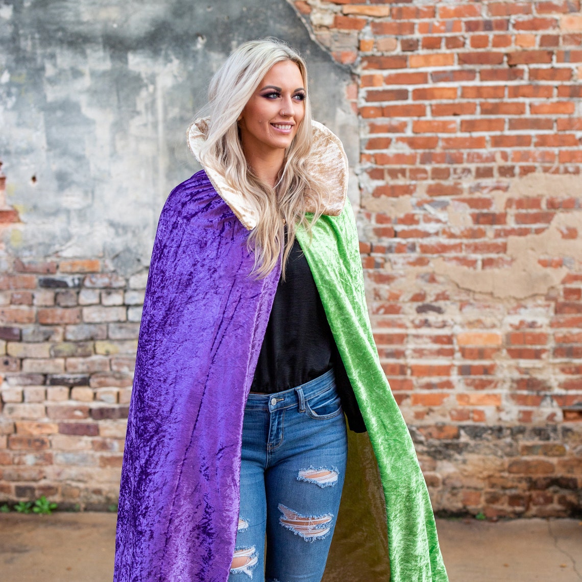 Mardi Gras Costume Cloak | King Queen Parade Cape | Purple Green Gold ...