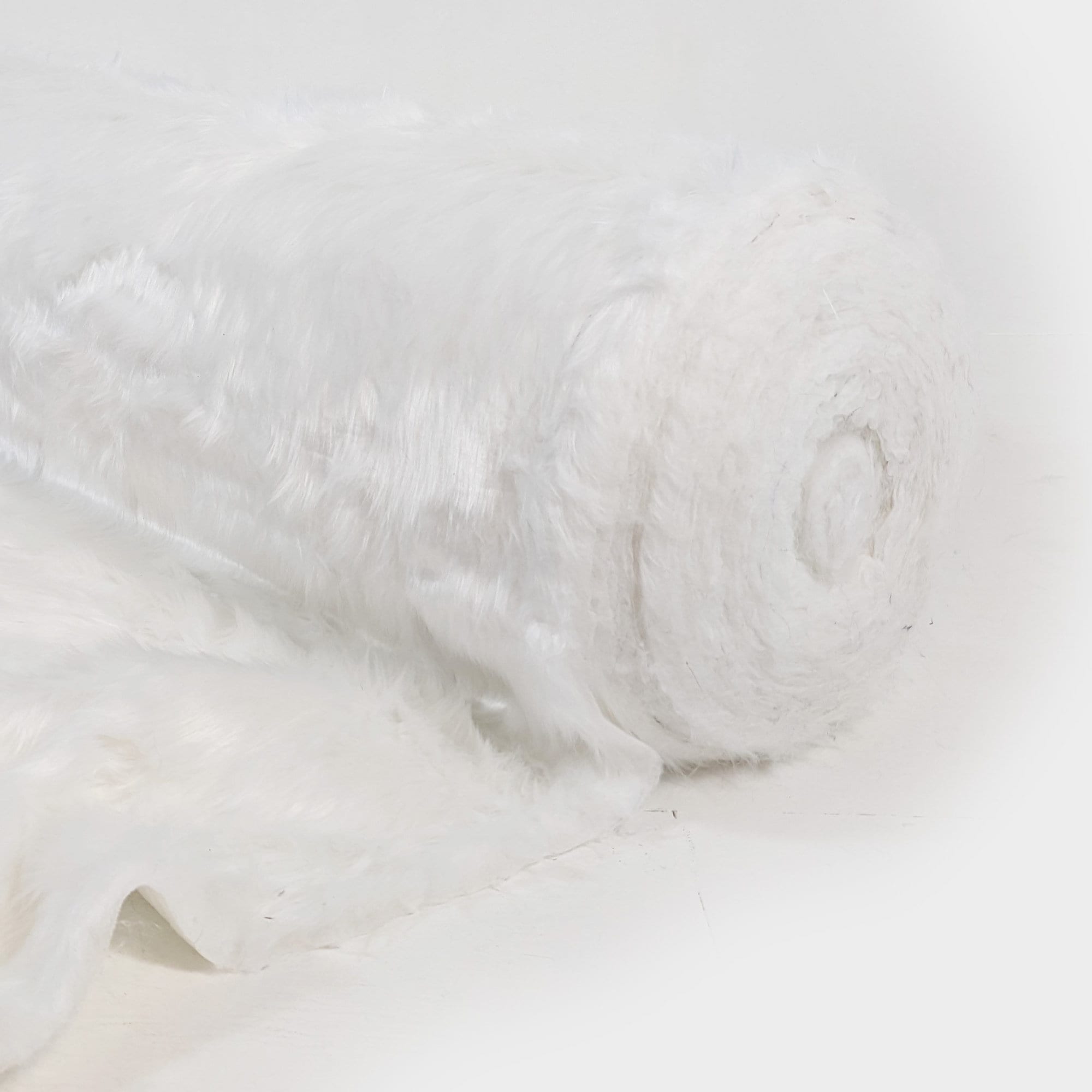 White Shag Faux Animal Fur by the Yard | 58" Roll Long Pile Soft Fake ...