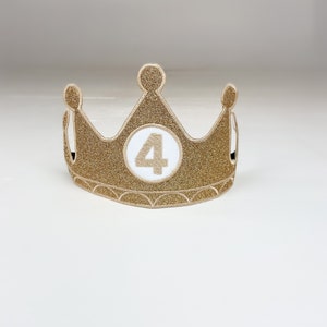 Gold or Silver Glitter Birthday Crown | Kids Birthday Crown With Number ...