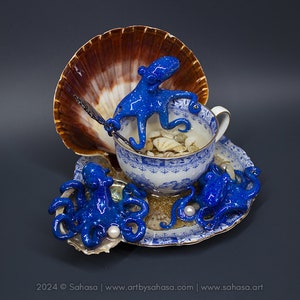 CELESTIA No.37 Octopus Tea Cup Signature Series Three Hand Sculpted ...