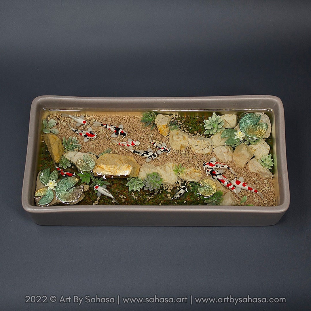 200x95x40mm Miniature Koi Pond Water Garden II - Etsy