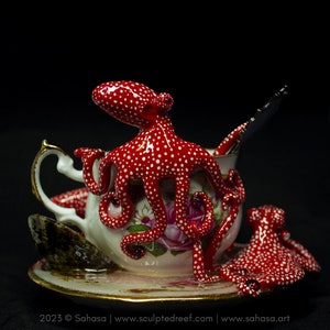 BUCKINGHAM No.33 Octopus Tea Cup Signature Series 3 Handmade Clay ...
