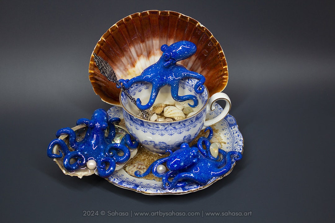 CELESTIA No.37 Octopus Tea Cup Signature Series - Three Hand Sculpted ...