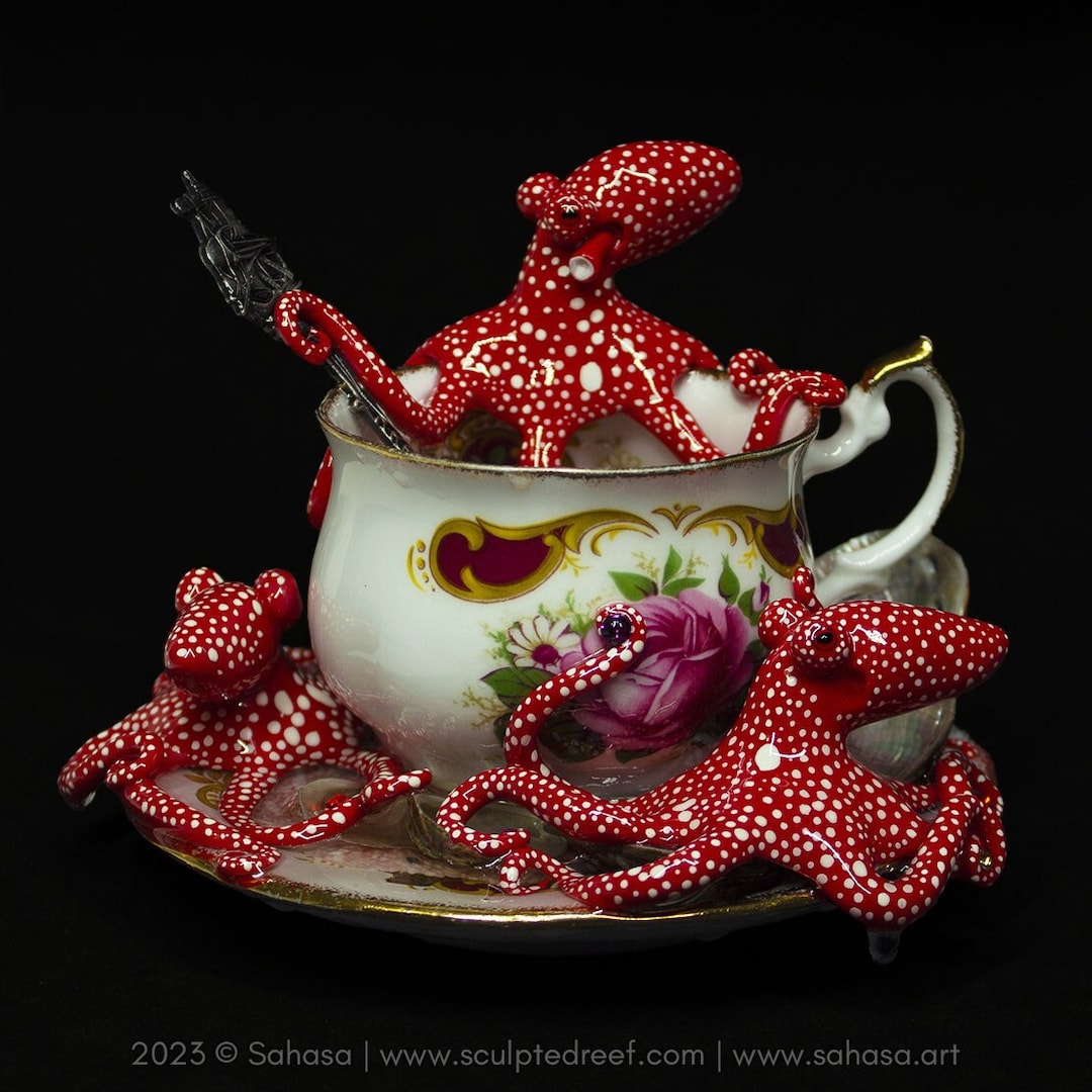 BUCKINGHAM No.33 Octopus Tea Cup Signature Series 3 Handmade Clay ...