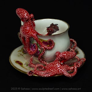 BUCKINGHAM No.33 Octopus Tea Cup Signature Series 3 Handmade Clay ...