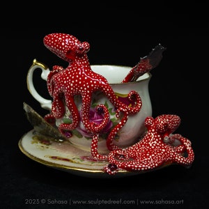 BUCKINGHAM No.33 Octopus Tea Cup Signature Series 3 Handmade Clay ...