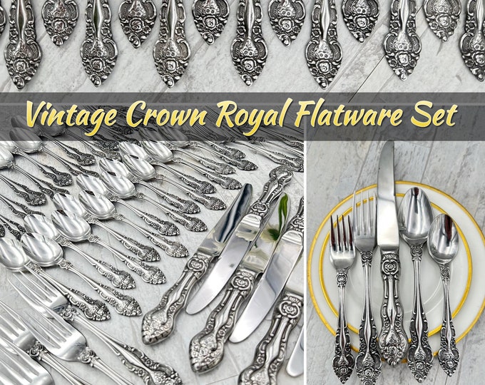 Vintage Flatware Set, Crown Royal by Lifetime Cutlery Stainless ...