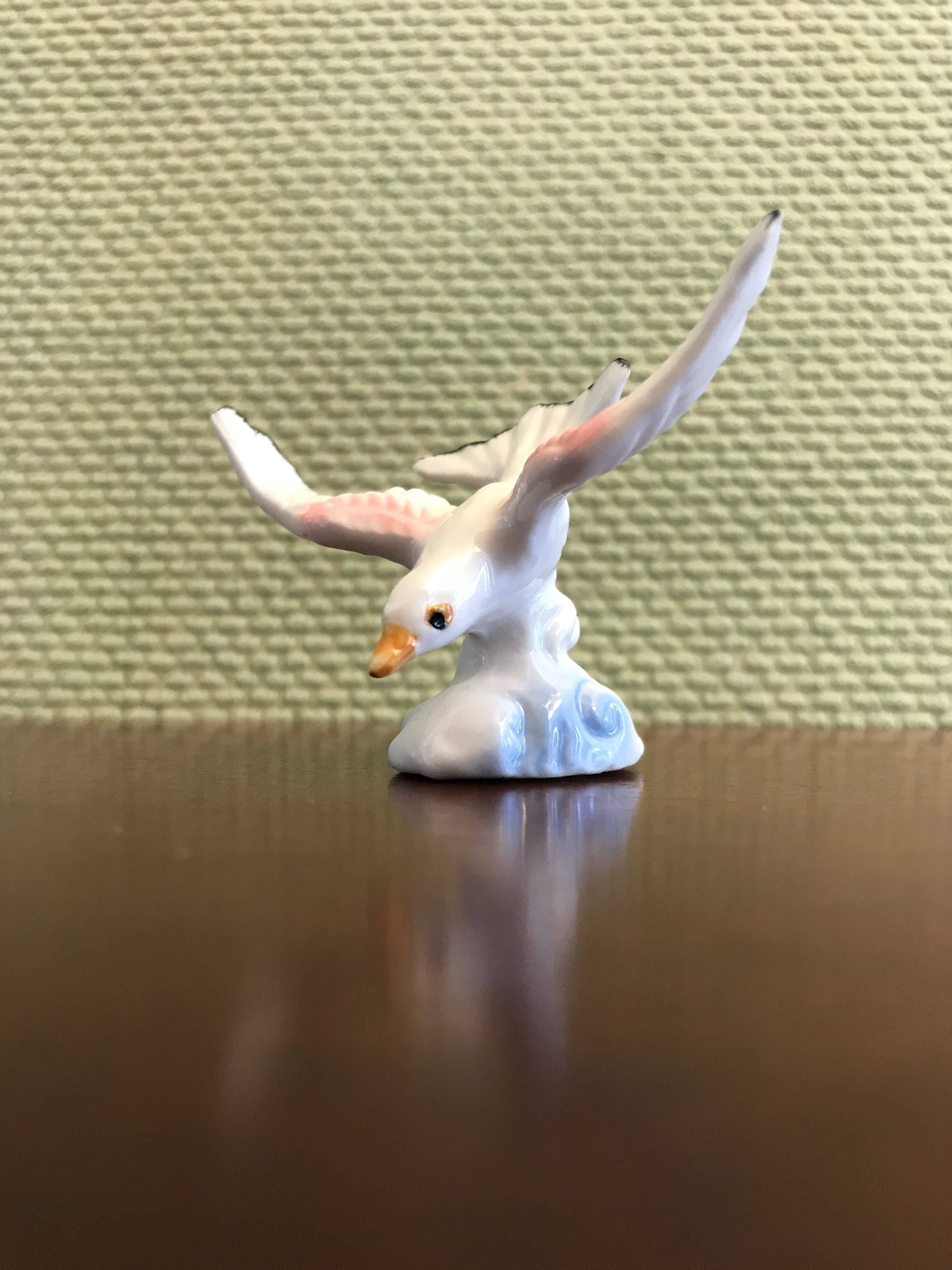 Vintage Seagull figurine, Bone China seagull Figurine, Miniature ...