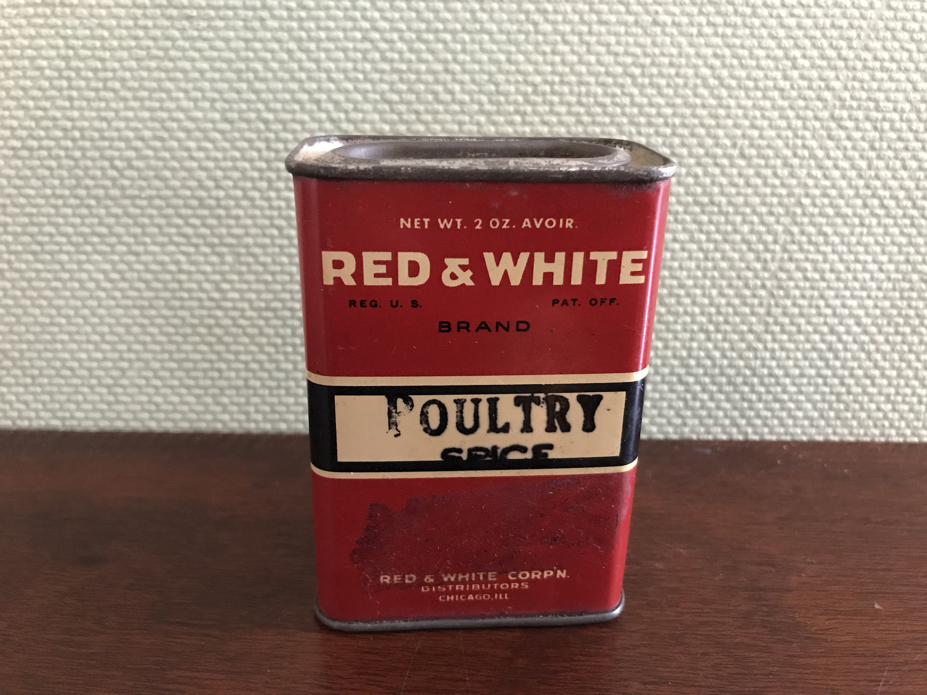 Vintage Red and White Spice Tin, Poultry Spice Tin, Collectible Spice ...