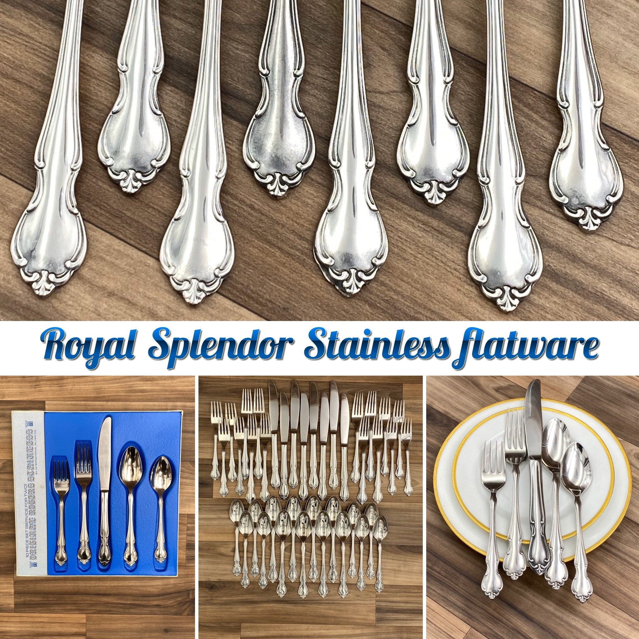 Vintage Stainless Flatware Set, Rogers Royal Splendor, Service for 8 ...