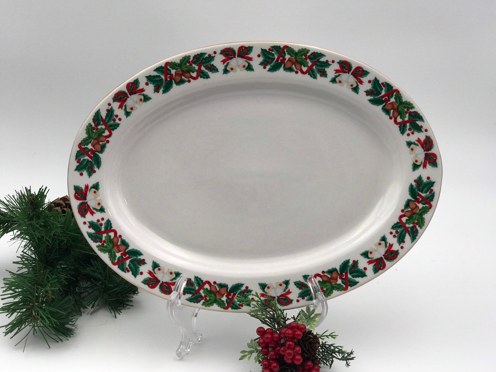 Vintage Christmas China 1 Platter Royal Majestic Holiday Cheer pattern ...