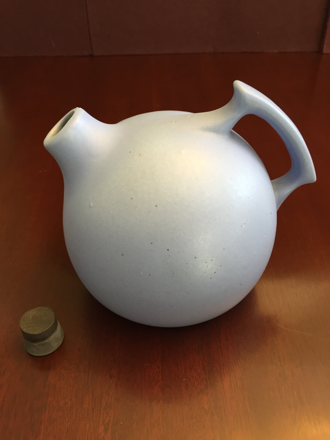 Vintage Pottery Jug, Rum Rill Pottery Jug, matte blue finish, Water Jug ...