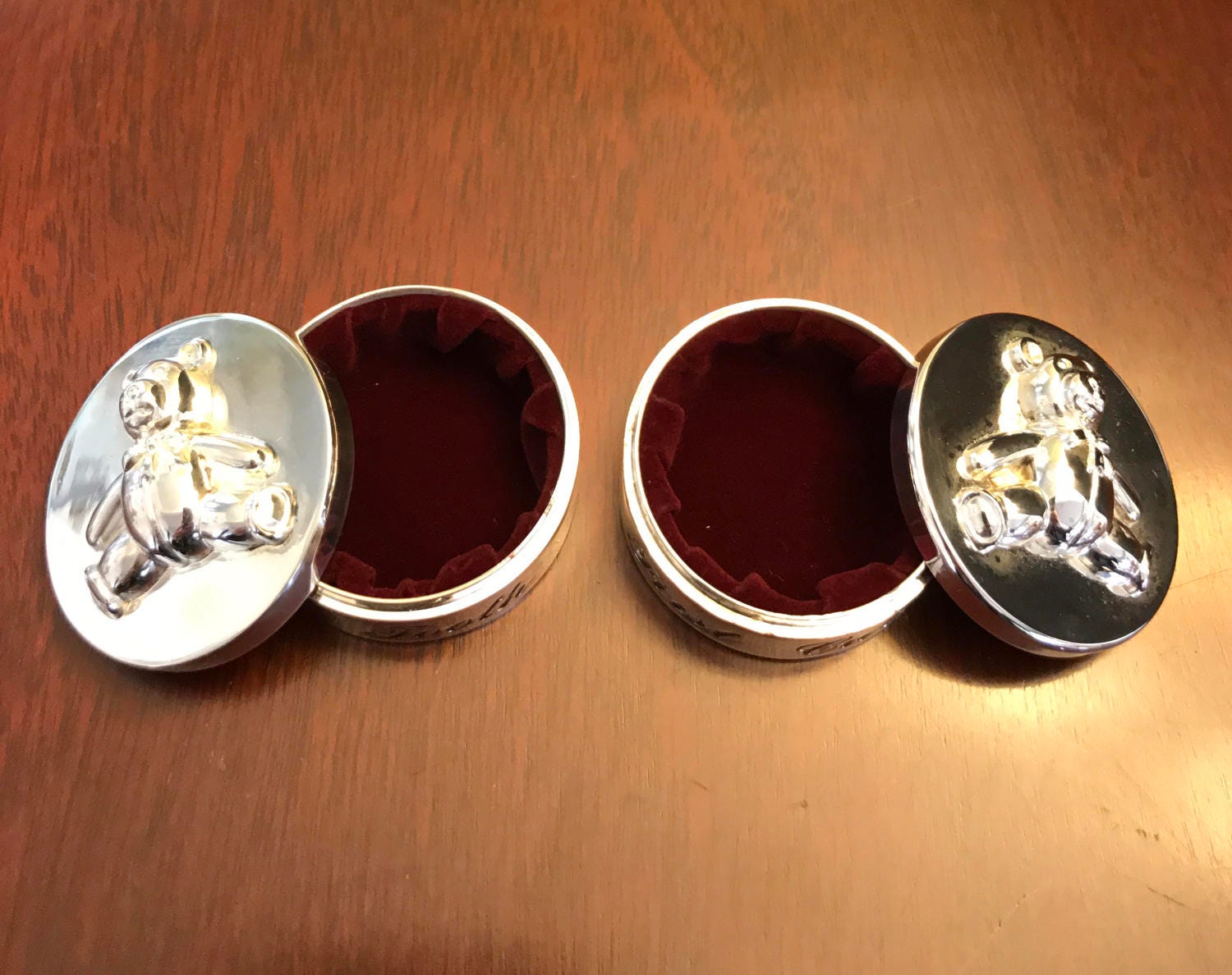 Baby First Keepsake Boxes, First Tooth First Curl, Silver Plated Velvet ...