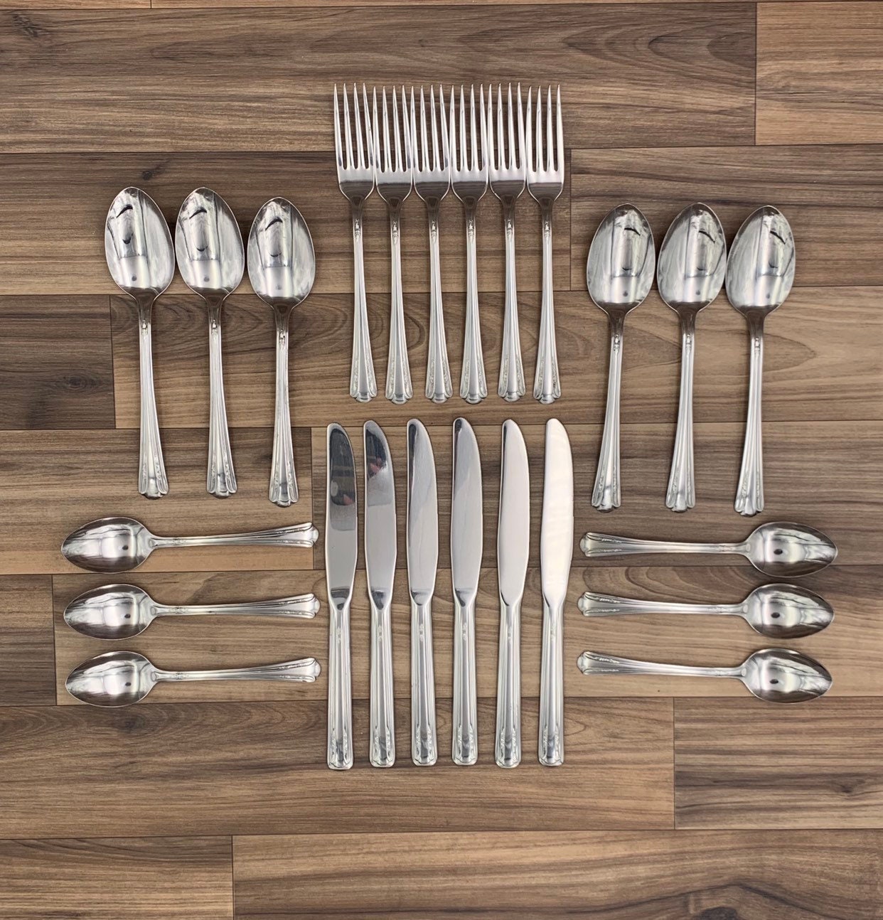 Vintage Stainless Flatware set, Service for 6 Sincerity Silverware set ...