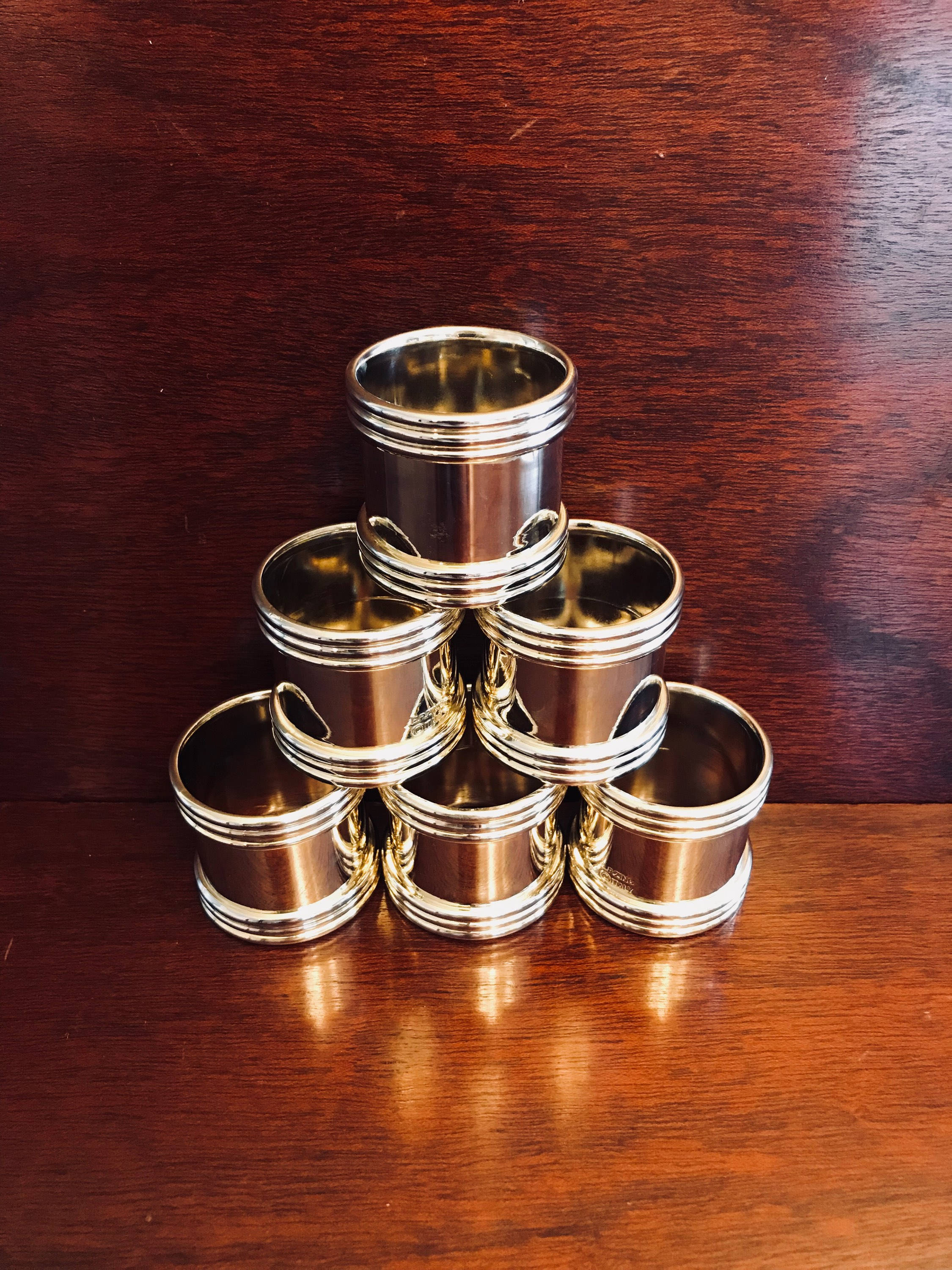 Vintage Silver Napkin Rings, Italian Napkin rings 6 piece set, Extra ...