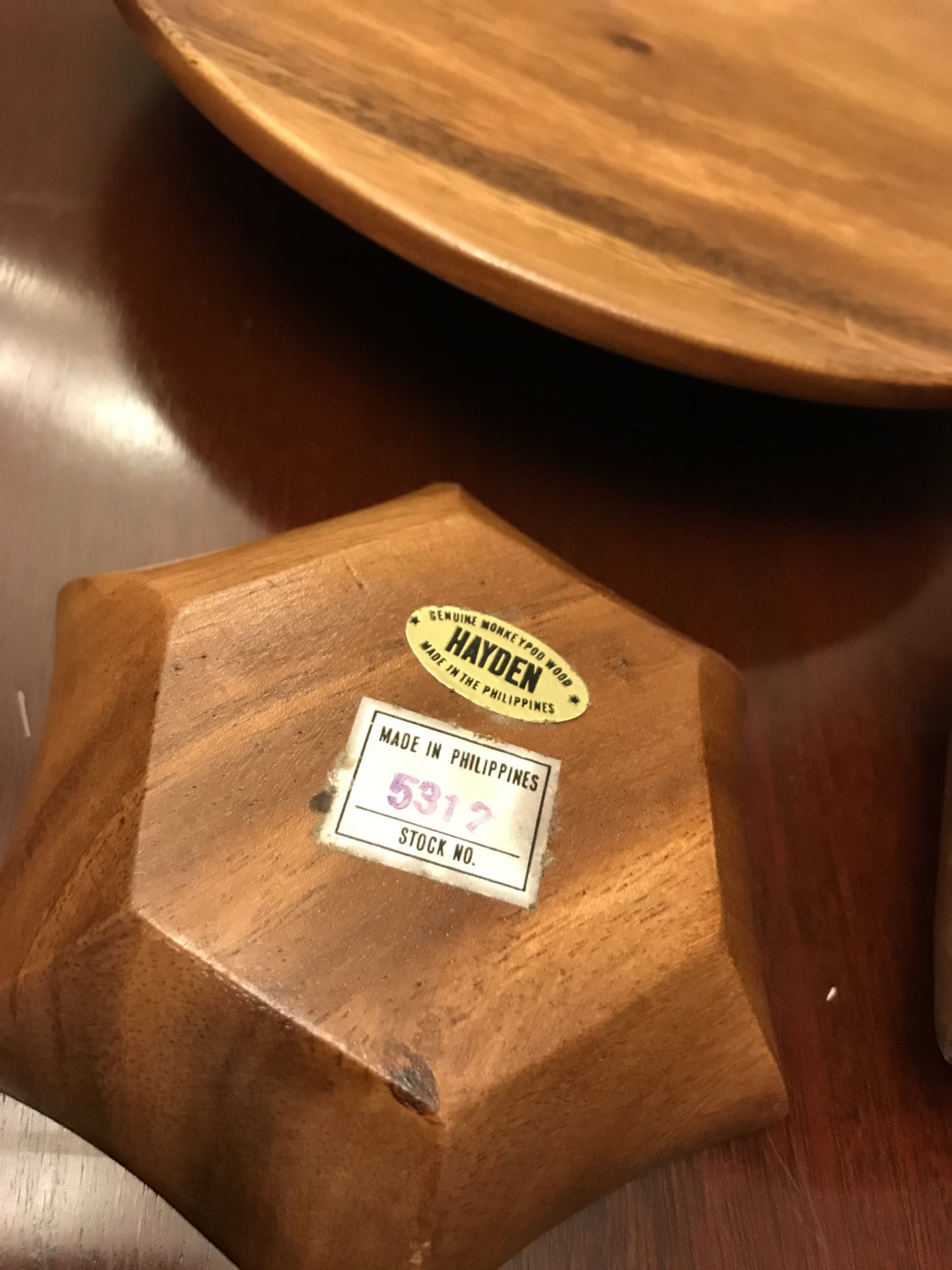 Vintage Wood Condiment tray, Solid Wood, Lazy Susan Matching condiment ...