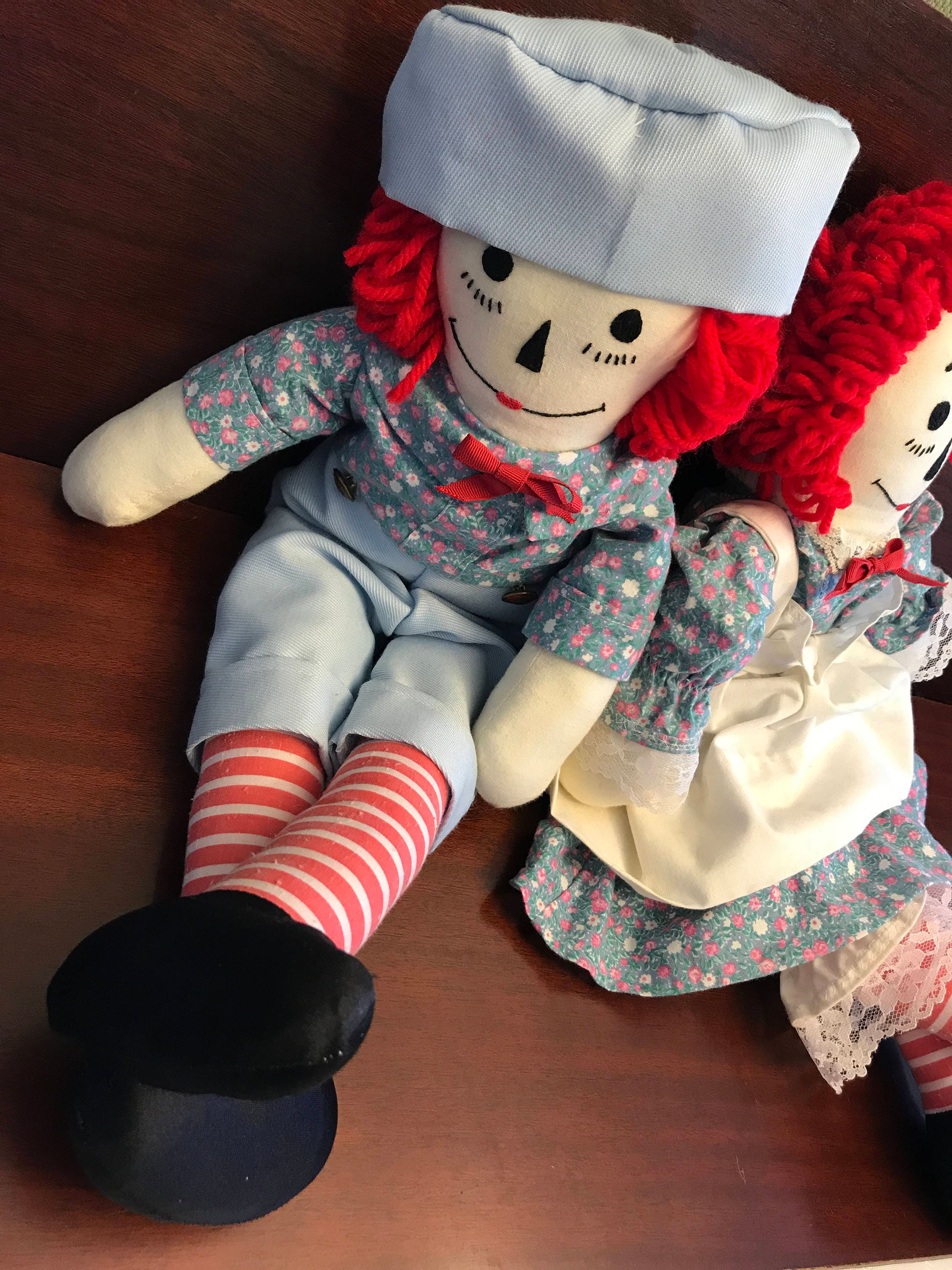 Vintage Raggedy Ann and Andy Dolls, handmade KnickerBocker Dolls ...