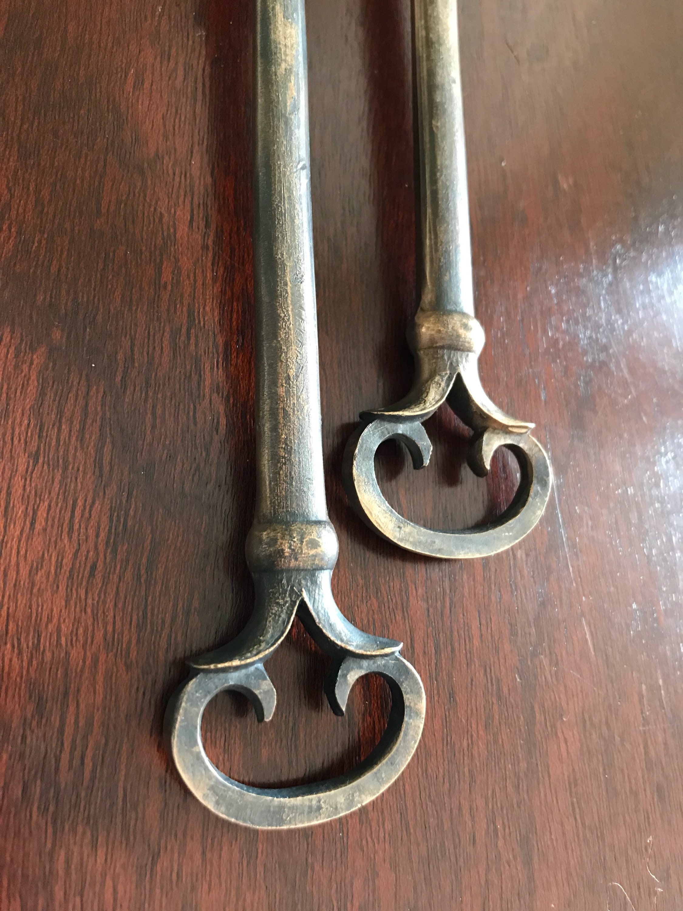 Pottery Barn Keys Serving set, Bronze fork and spoon Flatware serving ...