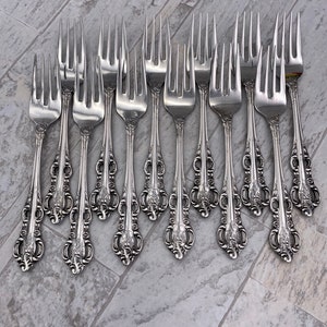 Vintage Stainless Flatware Set, Large Service for 12 Rose Pattern ...