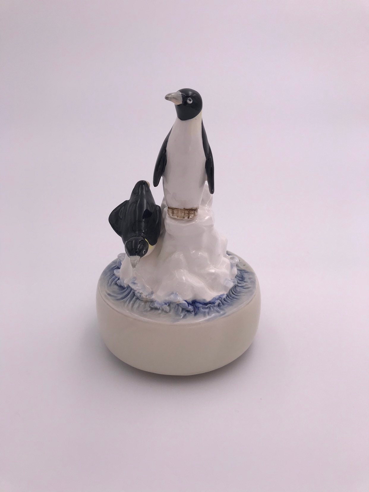 Vintage Penguin Music Box and Bookend, Otagiri Collectible porcelain ...