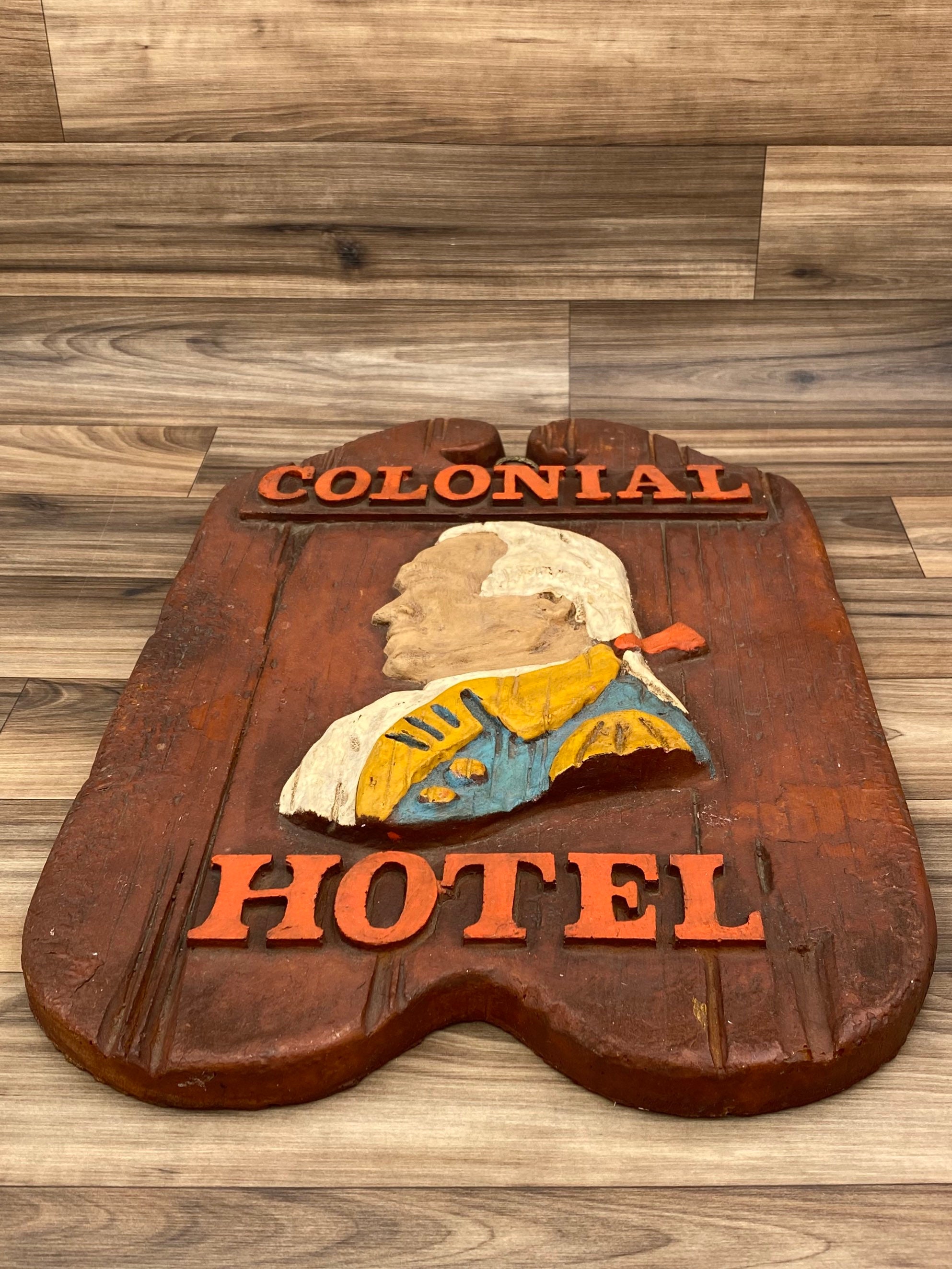 Vintage Wall Plaque, Colonial Hotel Sign, Americana Wall Art, Patriotic ...